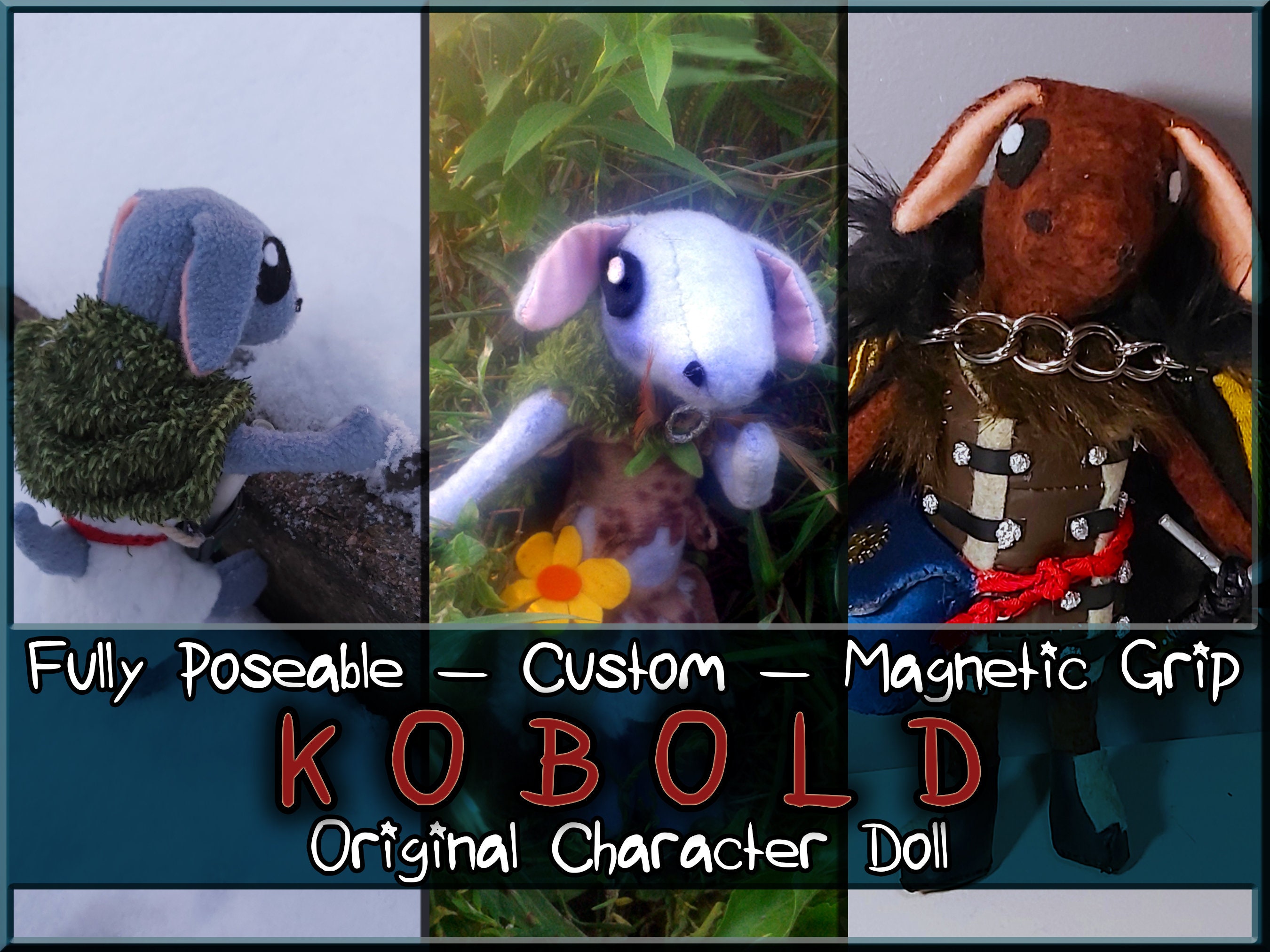 CUSTOM: Kobold Character Doll Fully Poseable Plush With Magnetic Hands ...