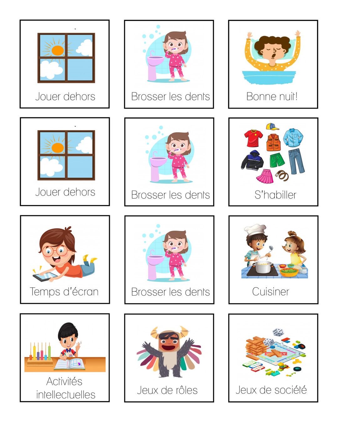 Pictos Routine - Etsy