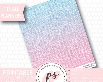 Rainbow Ombre Glitter Blank Header Printable Planner Stickers | Etsy