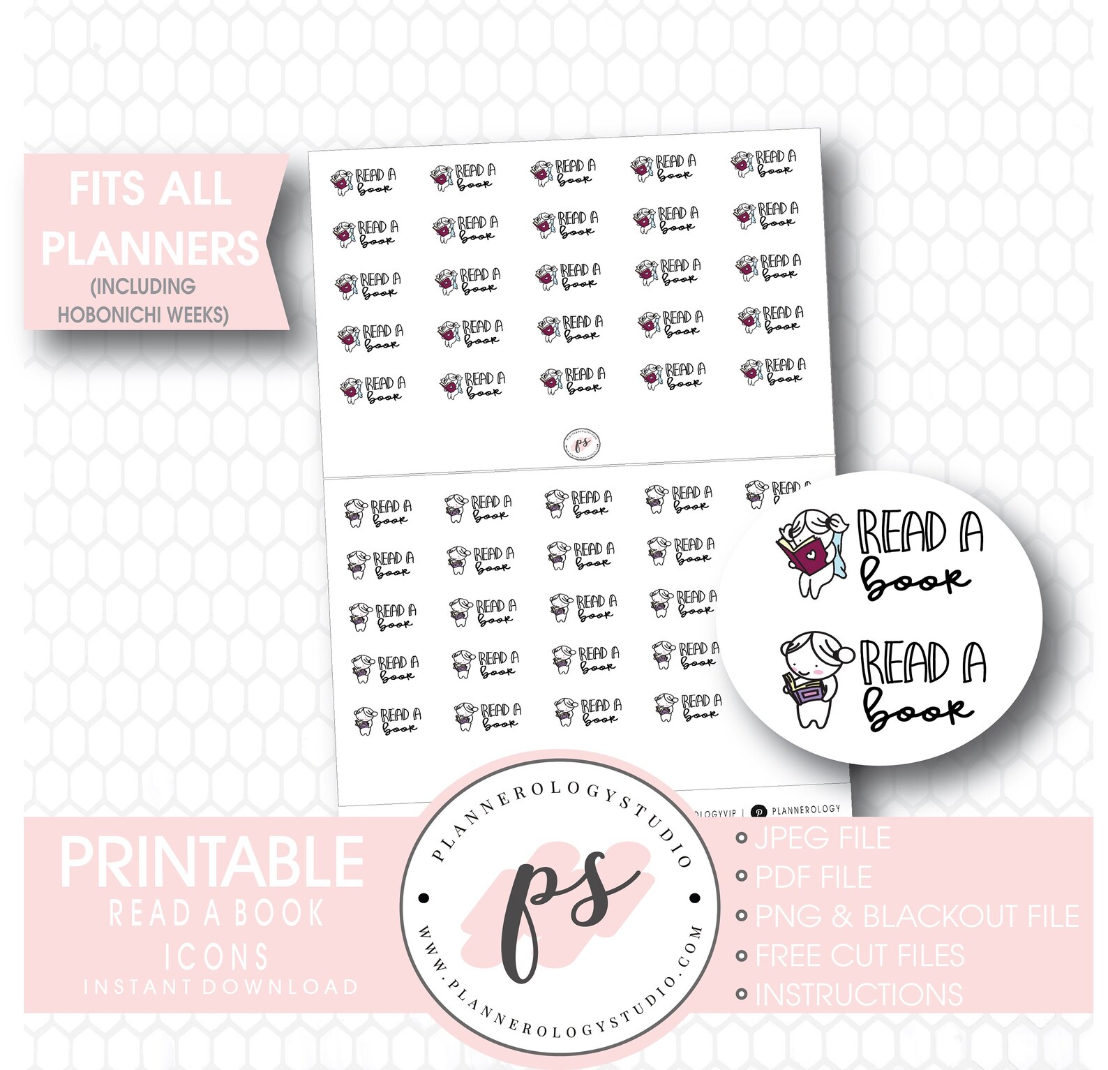 Read a Book Icons/Emoticons & Script Digital Printable | Etsy