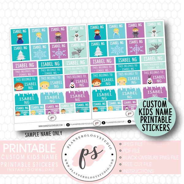 Frozen Name Label - Etsy