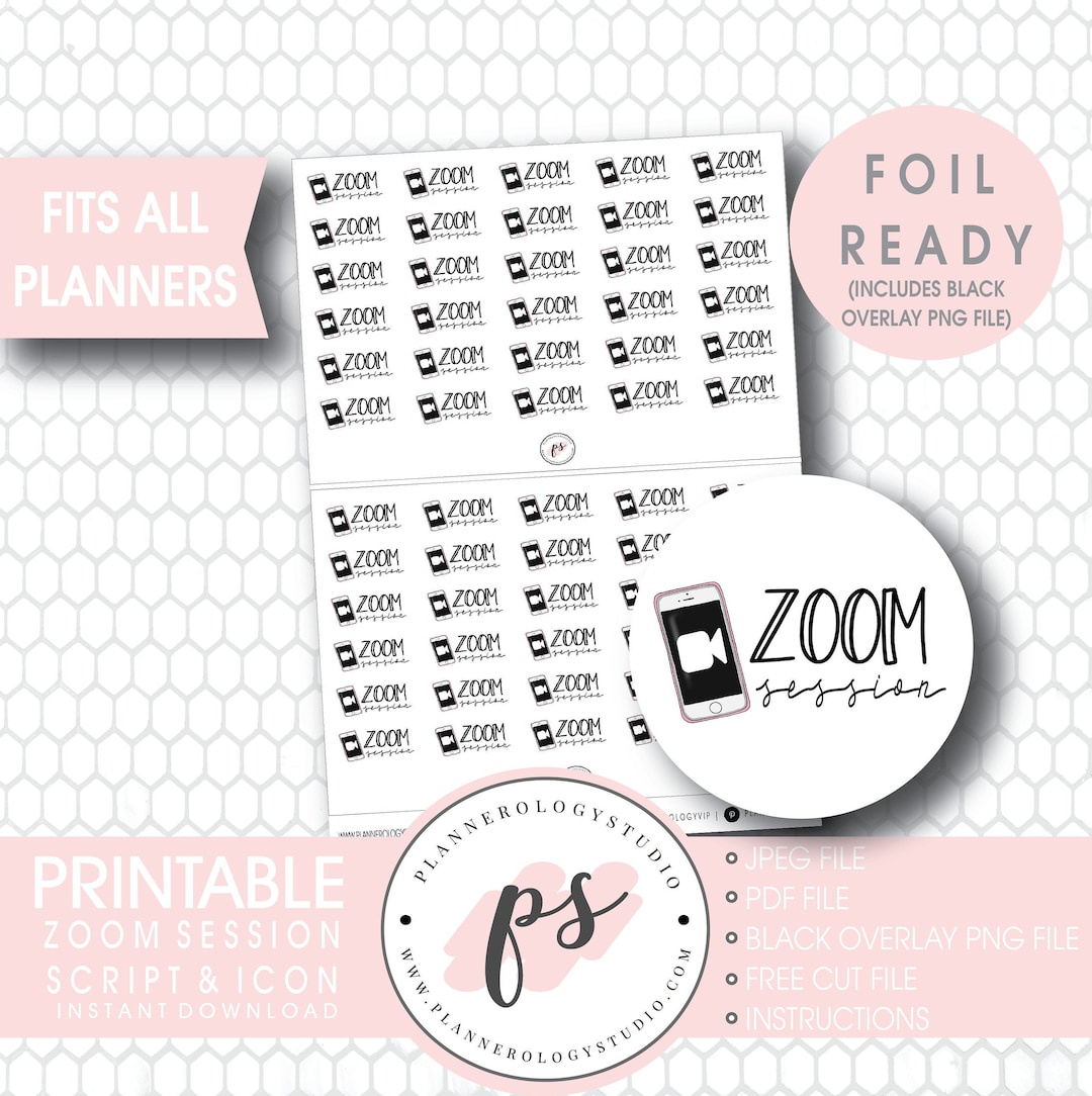 Zoom Session Script & Icon Foil Ready Digital Printable Planner ...