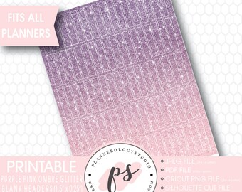 Rainbow Ombre Glitter Blank Header Printable Planner Stickers | Etsy