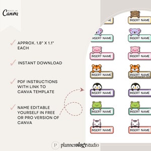 Custom Customised Back to School Kids Name Digital Printable Label ...