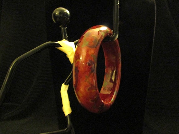 SALE! Beautiful Vintage Rust Colored Ceramic Bangle w… - Gem