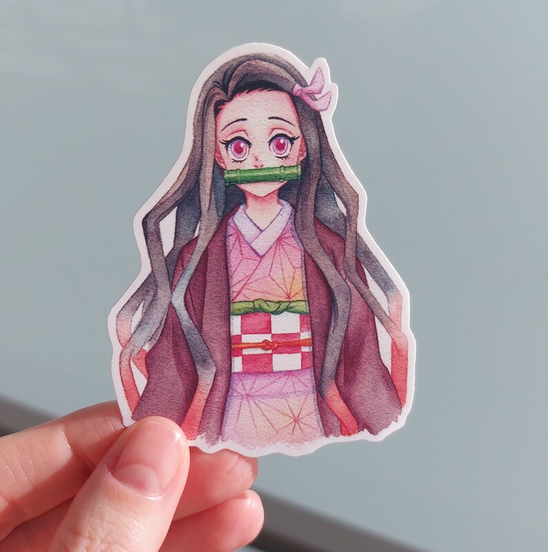 Demon Girl Nezuko Anime Vinyl Sticker Matt - Etsy