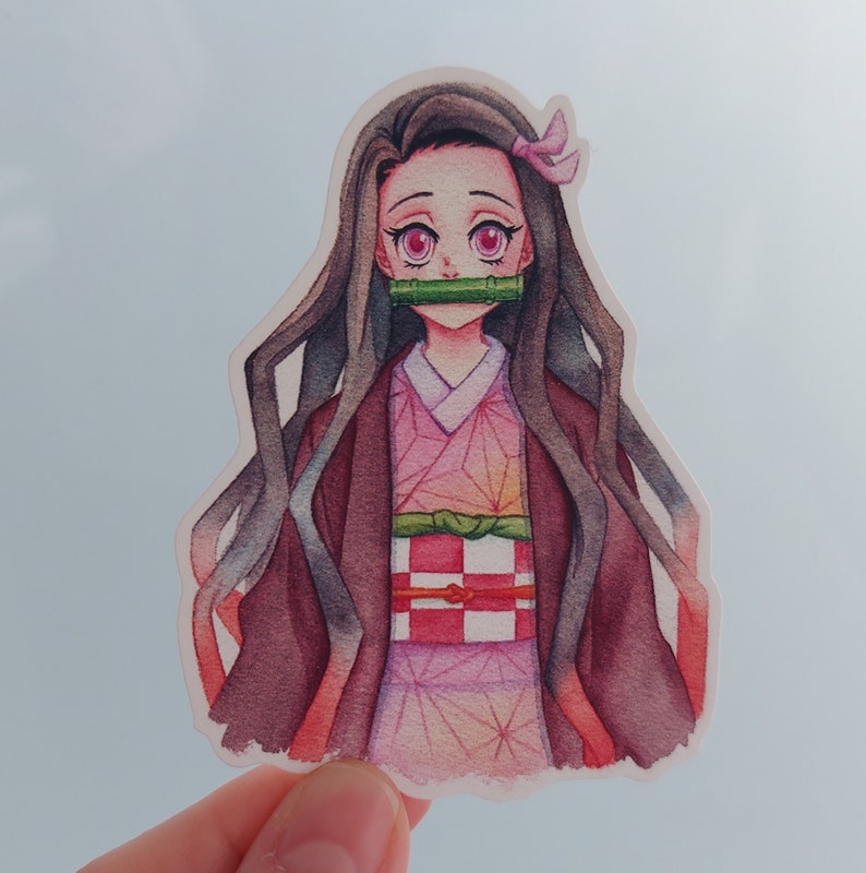 Demon Girl Nezuko Anime Vinyl Sticker Matt - Etsy