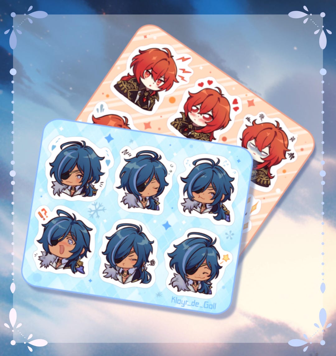 2x6 Luckae Mini Emoji Stickers, Genshin - Etsy