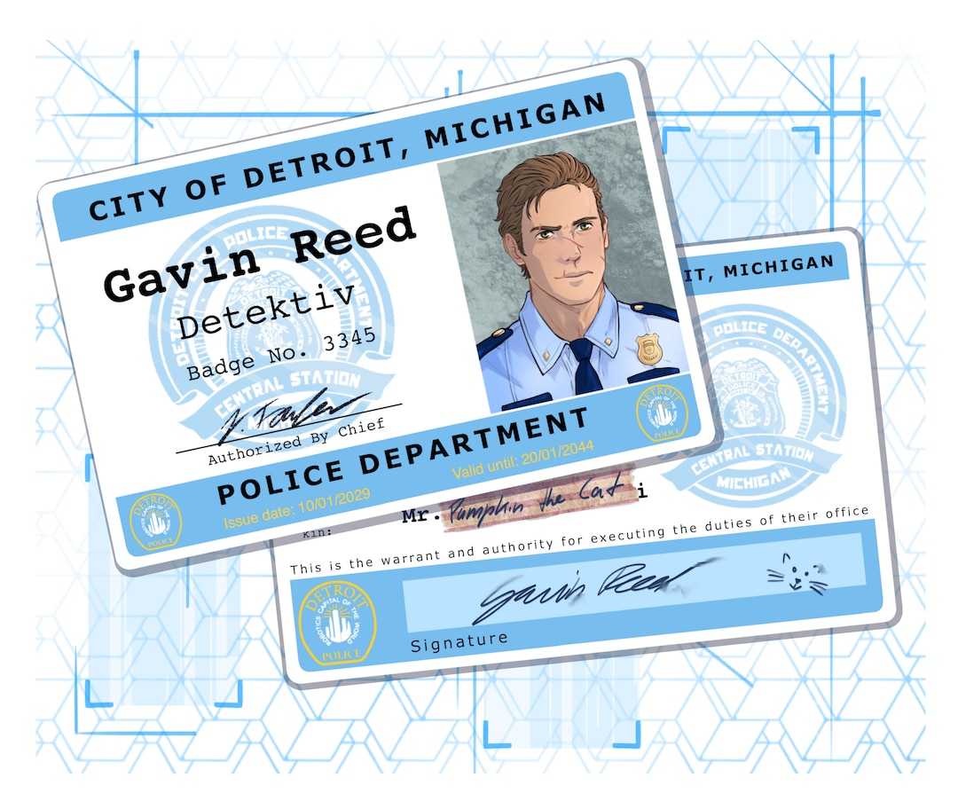 Gavin Reed, DPD Id-card, Detroid Become Human, Reed900 - Etsy