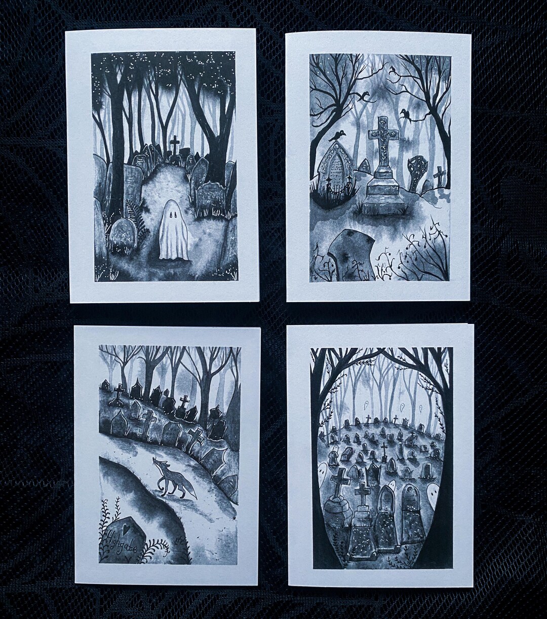 Highgate Cemetery Art Cards, Set of 4. A6 Blank Cards. - Etsy