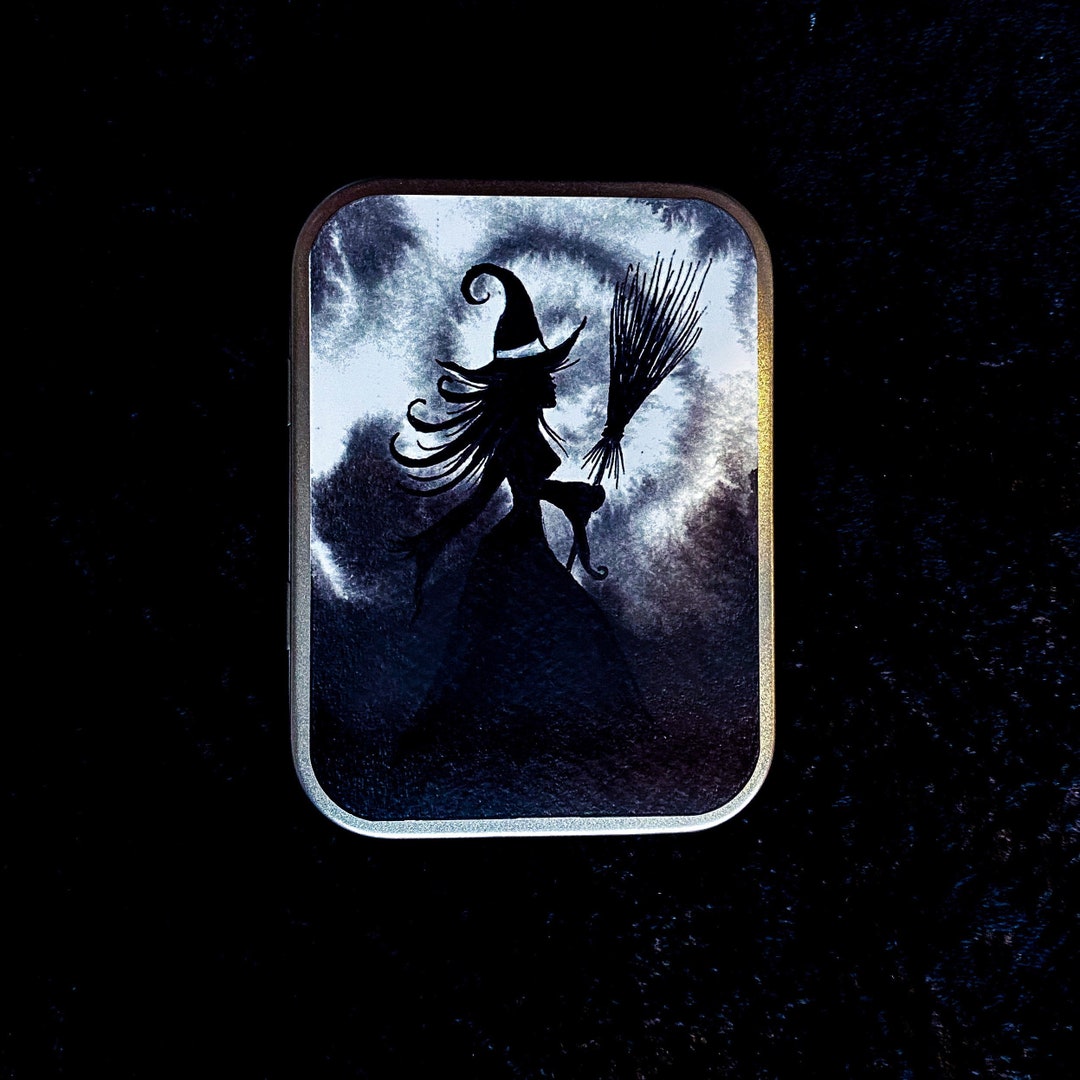 Night Witch Tobacco Tin, Witch Art Storage Tin - Etsy