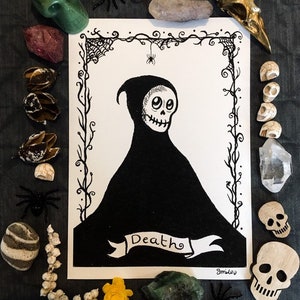 Death Print. Giclee Gothic Art Black and White Print Made in - Etsy UK
