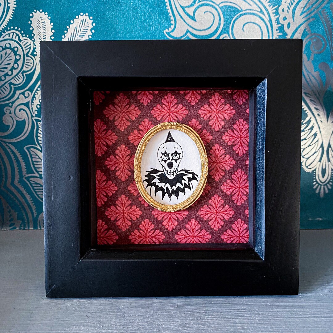 Cosmo the Clown, Original Miniature Portrait, Ooak, Framed - Etsy
