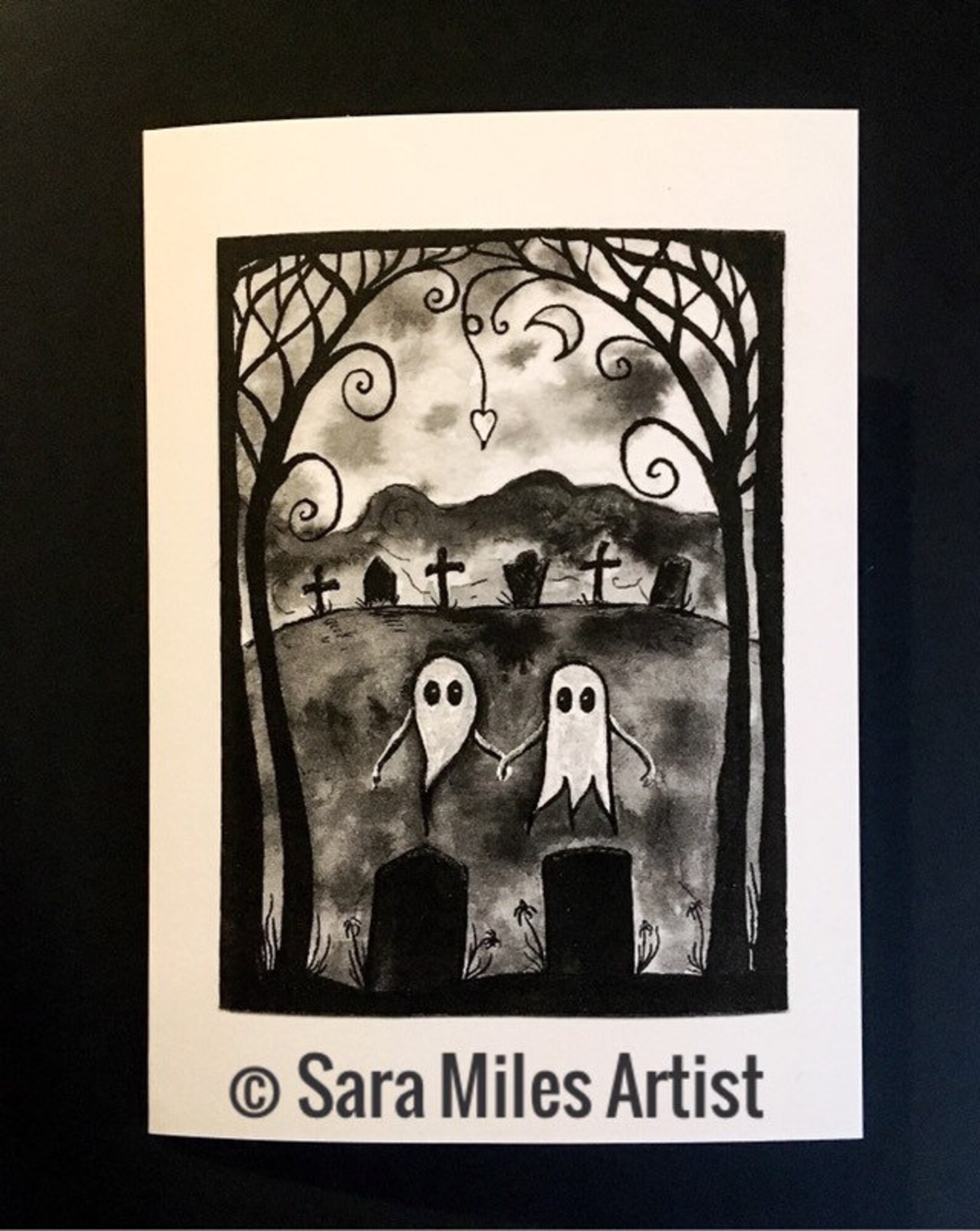 Ghost Lovers Greetings Card Gothic Cemetery Gravestone Goth | Etsy