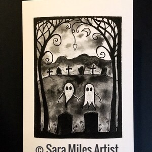 Ghost Lovers Greetings Card, Gothic Cemetery, Gravestone, Goth Unusual ...