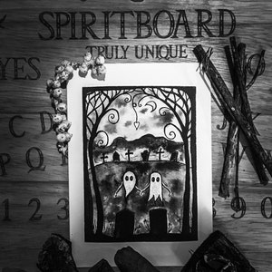 Ghost Lovers Greetings Card, Gothic Cemetery, Gravestone, Goth Unusual ...