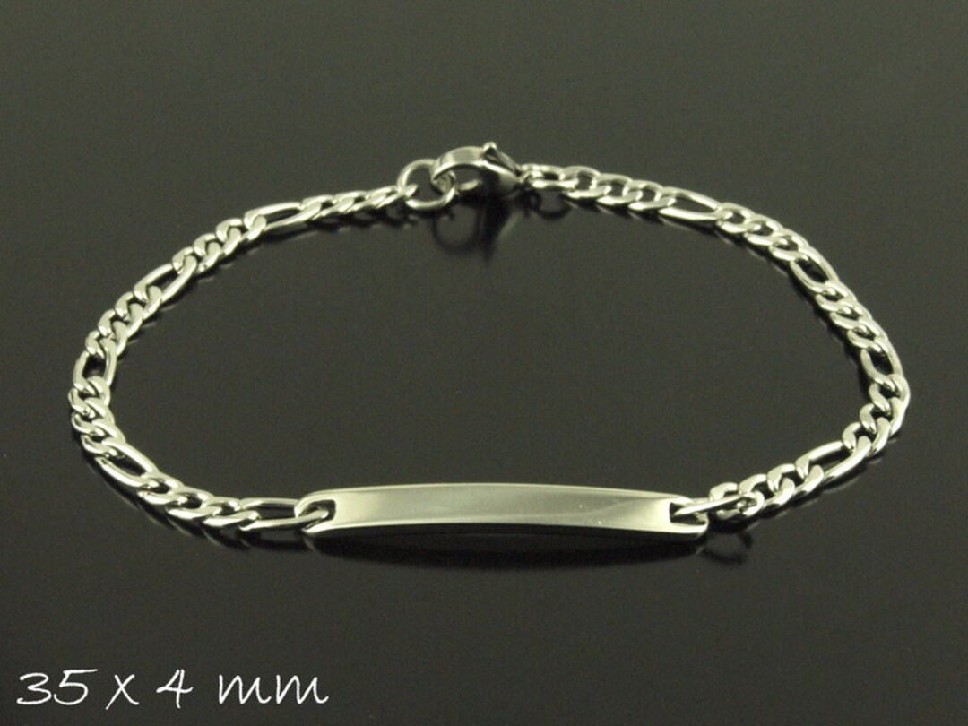 1 Bangle Blank for Stamping and Engraving Stainless Steel Silver Chain ...