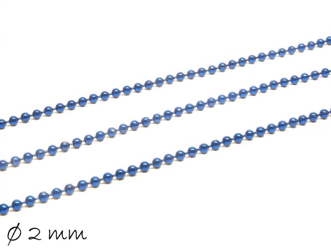 125eur/meter 2 M Ball Chain Blue Fine 2 Mm Balls - Etsy