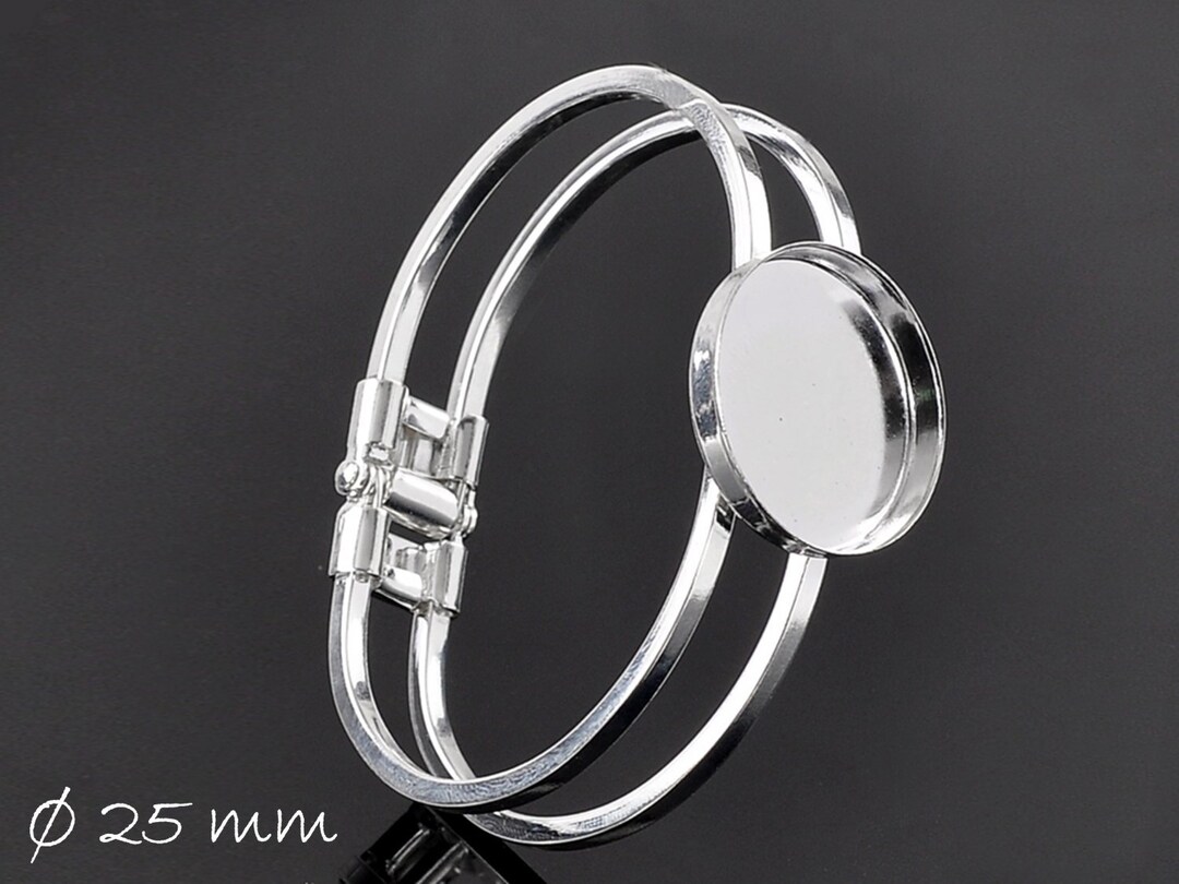 1 Bangle Blank With Cabochon Setting 25 Mm and Folding - Etsy