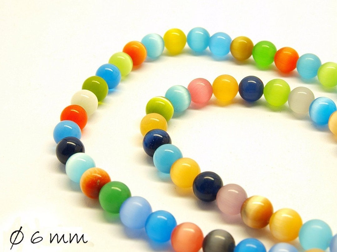 Cat Eye Beads Mix Set 6 Mm Colorful - Etsy UK