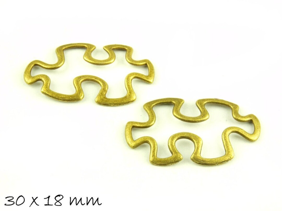 4 Pcs Connector Puzzle Bronze 30 X 18 Mm - Etsy