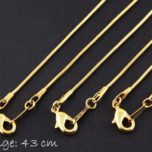 Snake Chain Gold Flat Cobra Chain Size 0.7mm/0.8mm Set of 16ft | Etsy