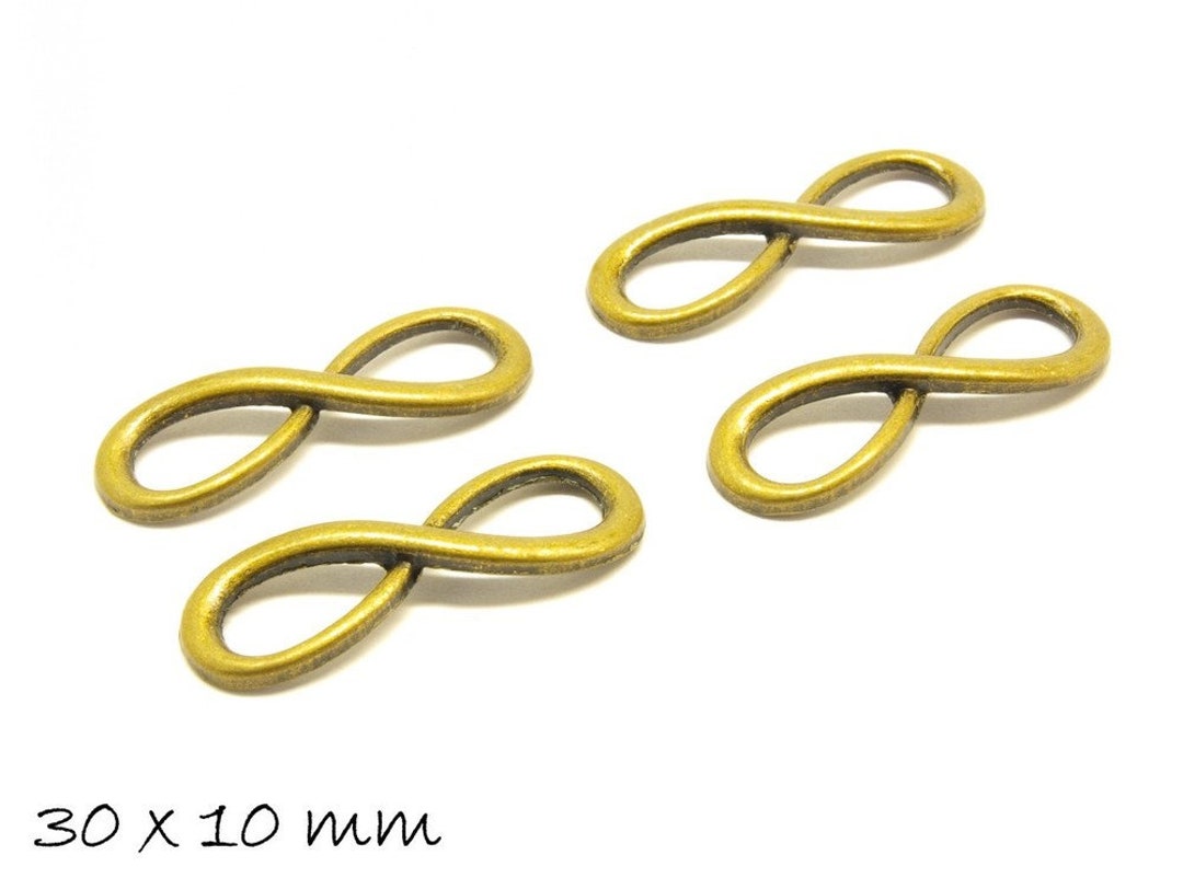 4 Pcs Infinity Connector Infinite Bronze 30 Mm - Etsy
