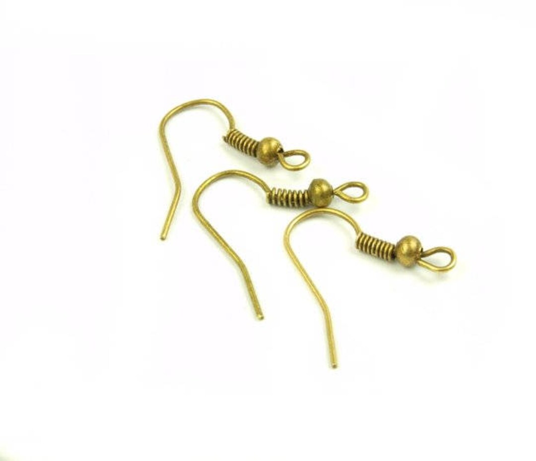 Ear Hooks With Pearl (fish Hook), Bronze - Etsy