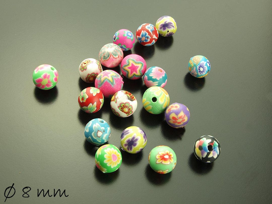 20 Pcs Fimo Beads, Polymer Clay, 8 Mm, Mix Colored - Etsy