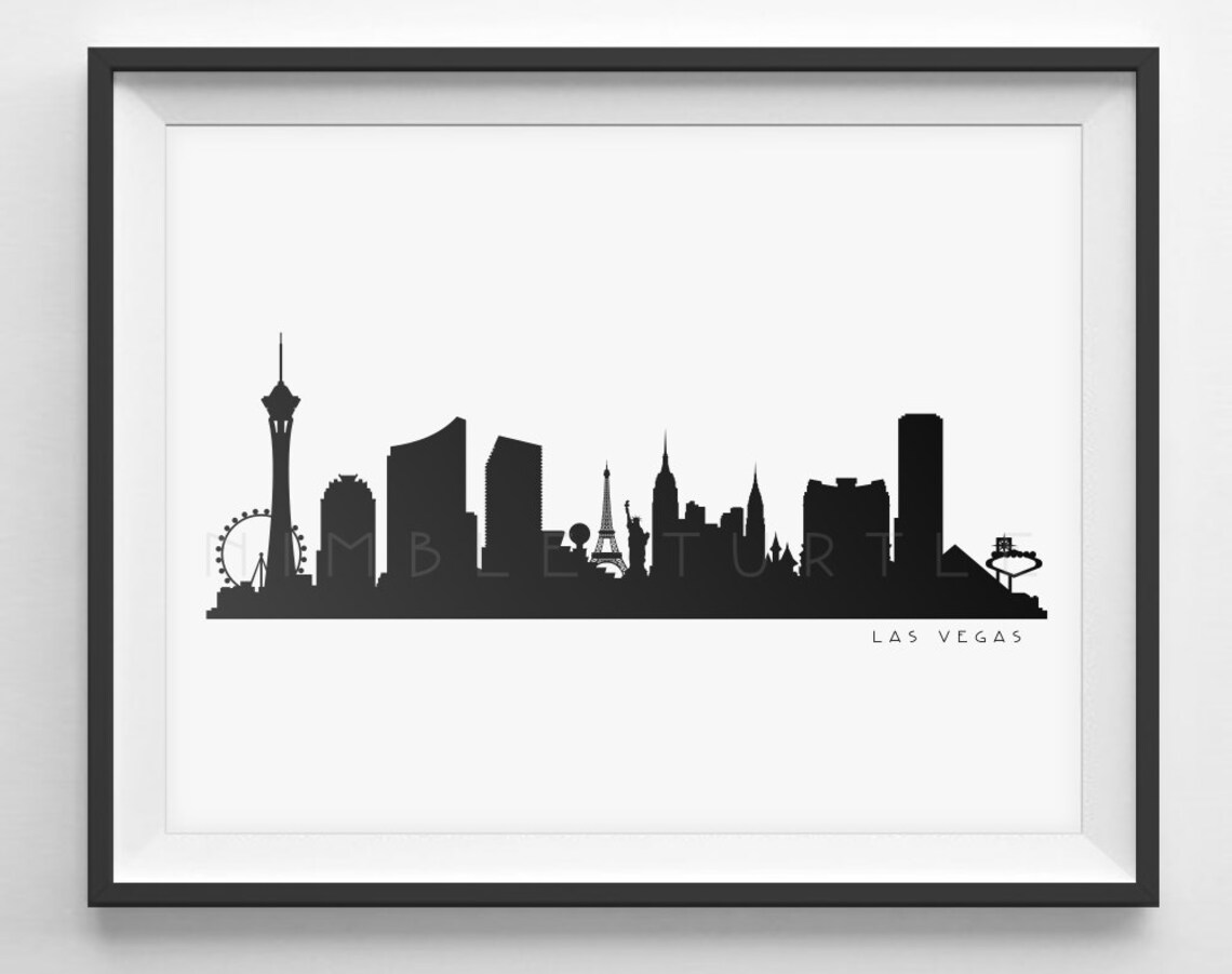 Las Vegas Skyline Silhouette PDF png SVG eps JPG. Las | Etsy
