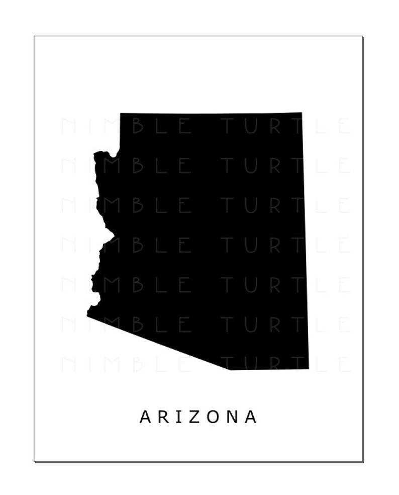 Arizona State Outline Watercolor With Arizona State Flag - Etsy