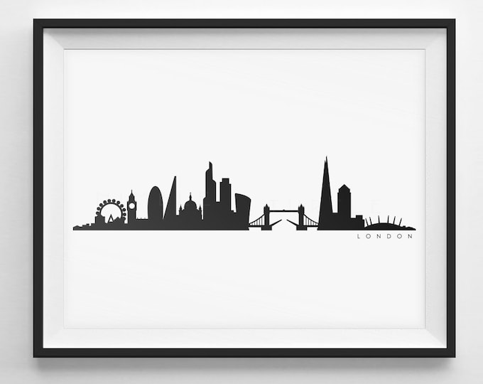 London Skyline Silhouette Printable Skyline London UK PDF, Png, SVG ...