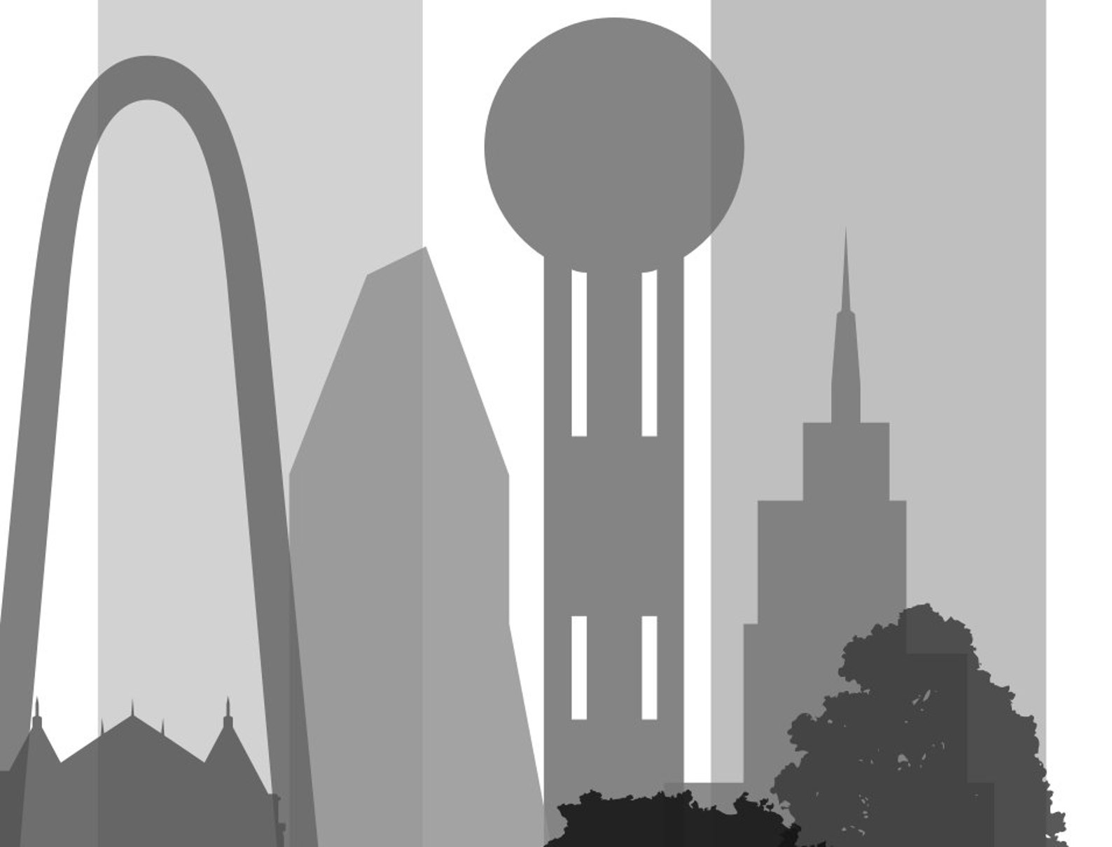Dallas Skyline Printable Download - Black and White - Grayscale - Print ...