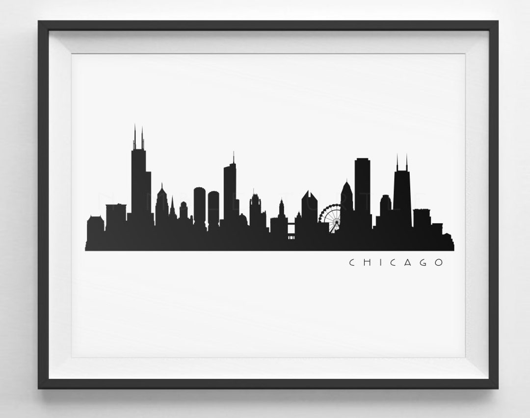 Chicago Skyline Silhouette - Printable Skyline - PDF, Png, SVG, Eps ...
