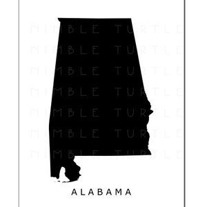 Alabama State Outline Watercolor - Printable Alabama Wall Art - Comes ...