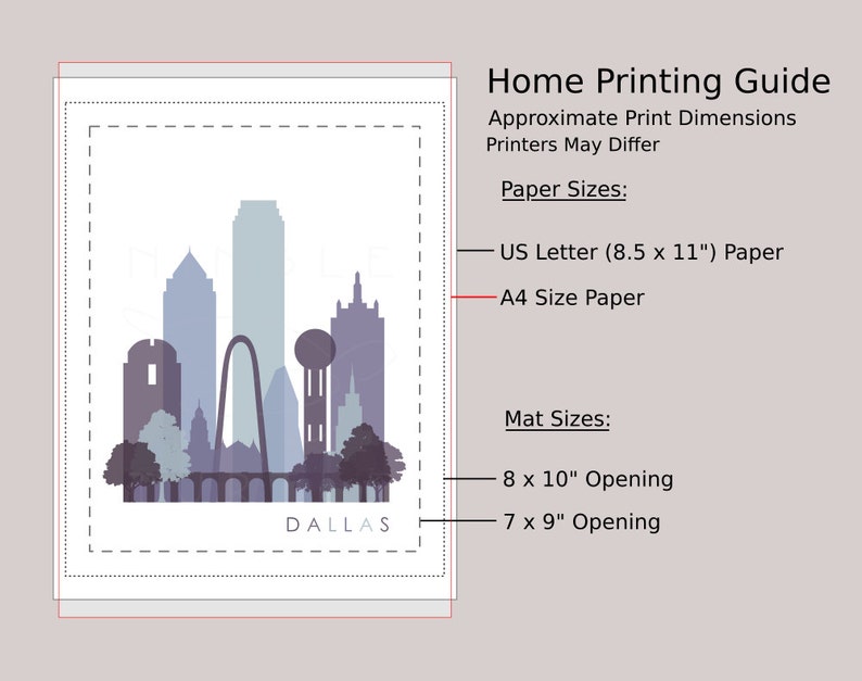 Dallas Skyline Printable Download | Etsy