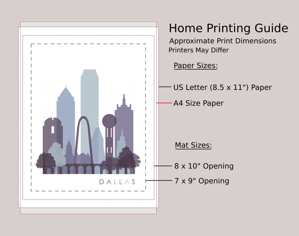 Dallas Skyline Printable Download | Etsy