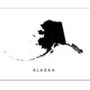 Alaska State Outline Watercolor - Printable Alaska Wall Art - Comes ...