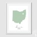 Akron Ohio State Outline Map - Sage Green Printable Akron Wall Art ...