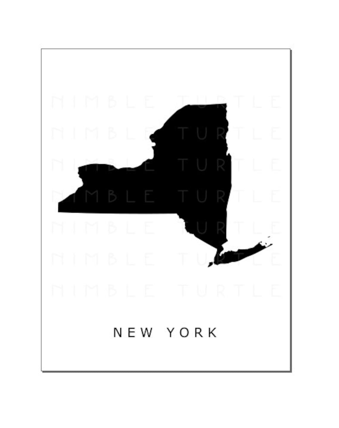 New York State Outline Watercolor - Printable New York Wall Art - Comes ...