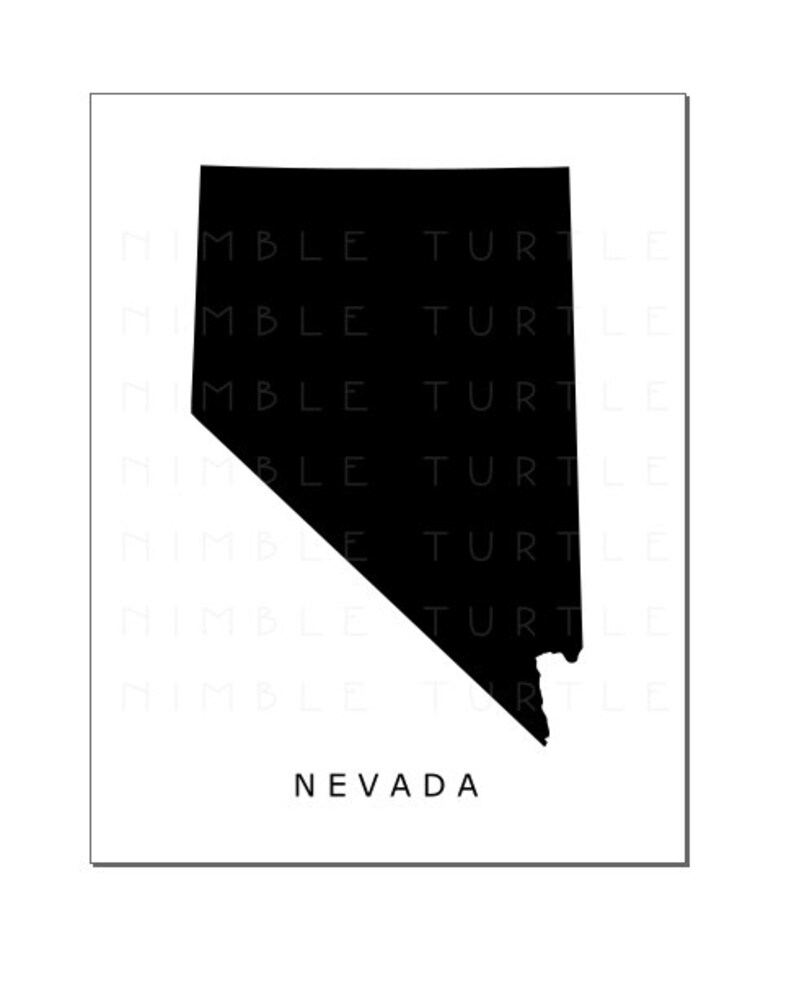 Nevada State Outline Watercolor Printable Nevada Wall Art | Etsy