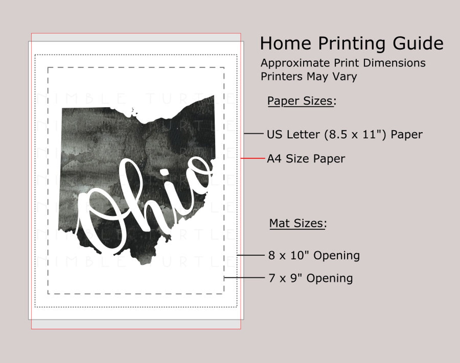 Ohio State Outline Watercolor - Printable Ohio Wall Art - Comes With ...