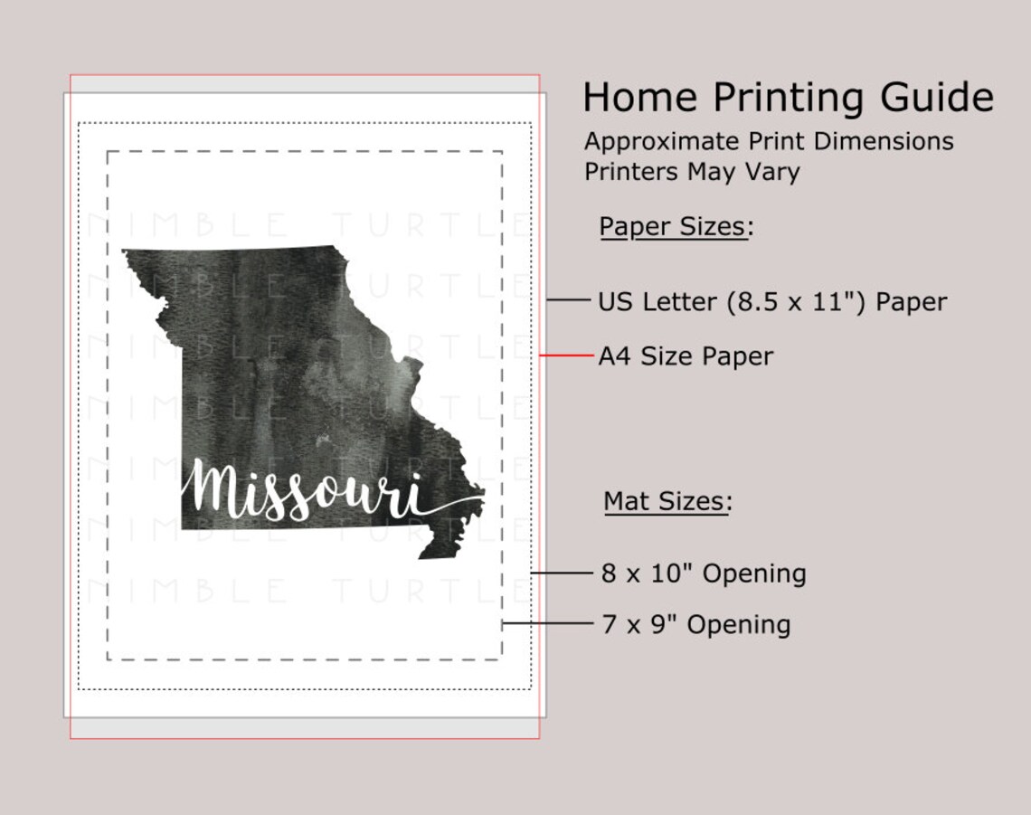 Missouri State Outline Watercolor - Printable Missouri Wall Art - Comes ...