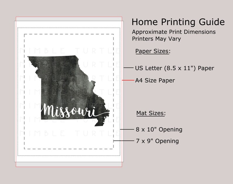 Missouri State Outline Watercolor - Printable Missouri Wall Art - Comes ...