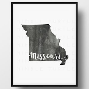 Missouri State Outline Watercolor - Printable Missouri Wall Art - Comes ...