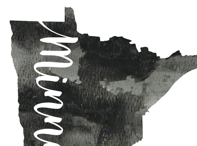 Minnesota State Outline Watercolor Printable Minnesota Wall - Etsy