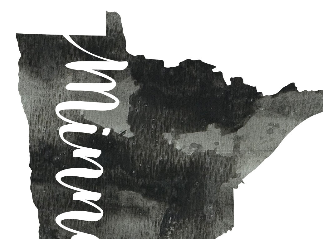 Minnesota State Outline Watercolor Printable Minnesota Wall - Etsy