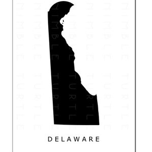 Delaware State Outline Watercolor - Printable Delaware Wall Art - Comes ...