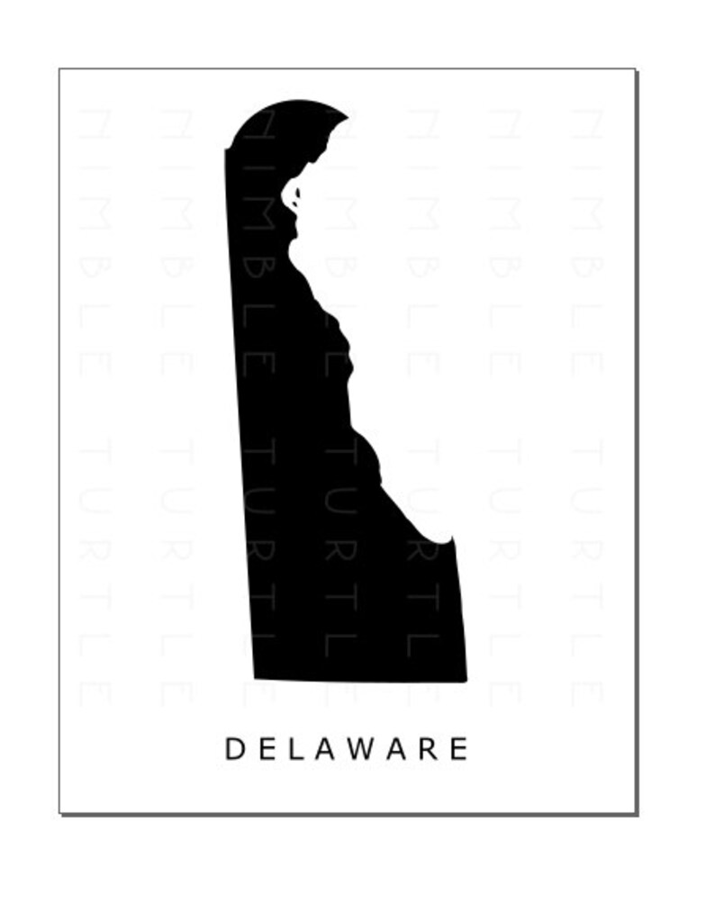 Delaware State Outline Watercolor Printable Delaware Wall - Etsy
