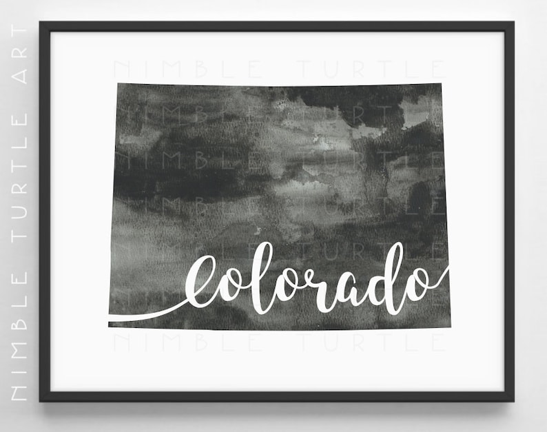 Colorado State Outline Watercolor Printable Colorado Wall - Etsy